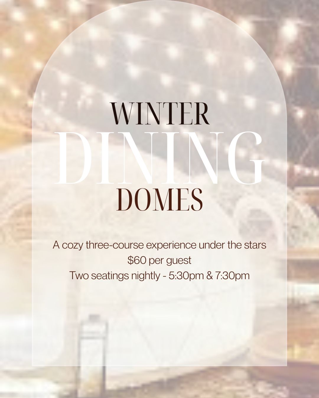 Winter Dining Domes - Harbour House Tap & Kitchen