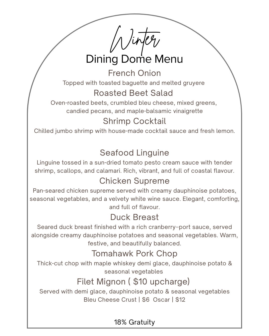 Winter Dining Domes - Harbour House Tap & Kitchen